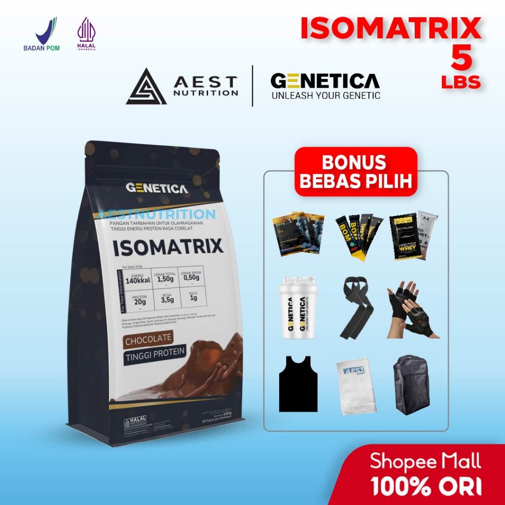 Jual Genetica Isomatrix 5 lbs Susu Whey Protein Iso Matrix Blend ...