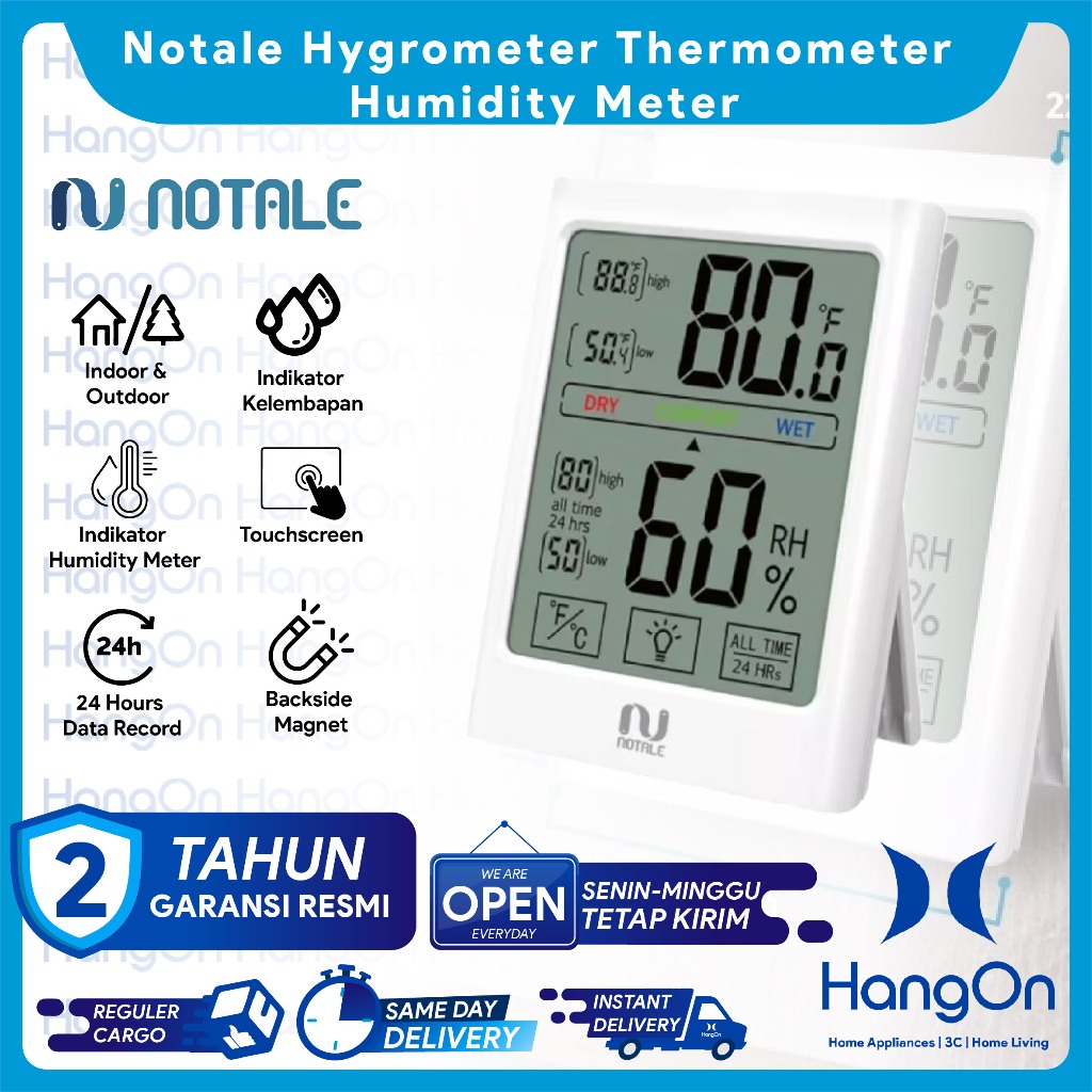Jual Notale Hygrometer Thermometer Humidity Meter Portable Alat Ukur ...