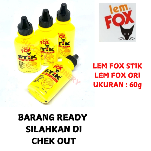 Jual Lem Fox Stik PVAc Botol Kuning 60 gr | Perekat Kertas Praktis | Shopee Indonesia