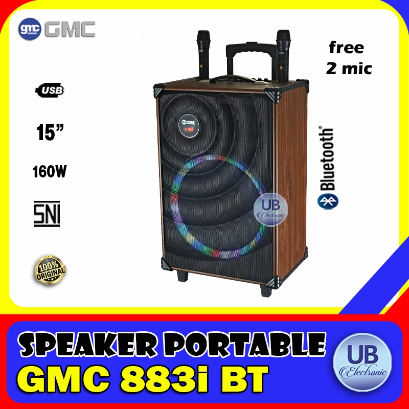 Jual SPEAKER PORTABLE GMC 883i BLUETOOTH 15 INCH | Shopee Indonesia
