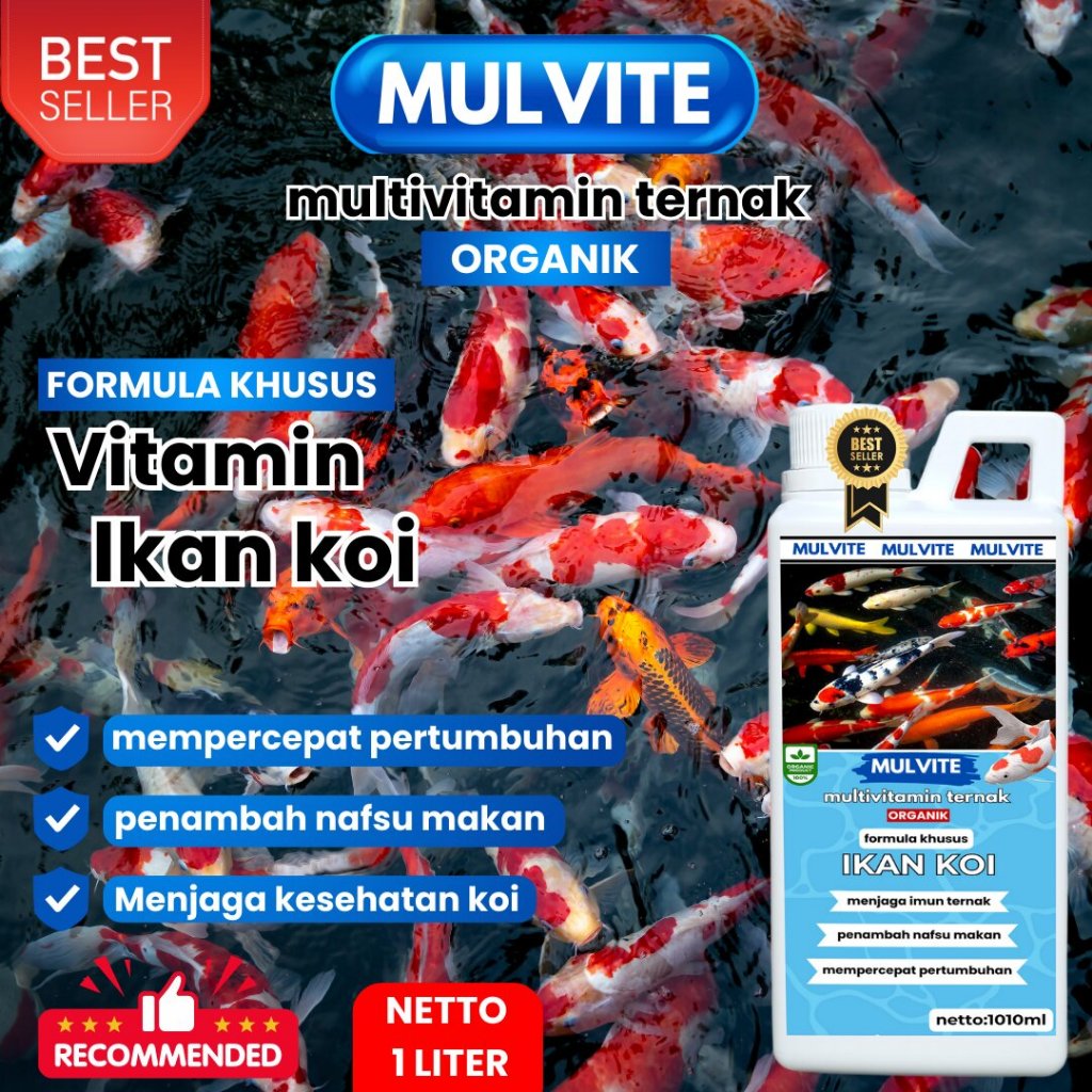Jual MULVITE IKAN KOI Vitamin Ikan KOI, Cepat Besar, Penambah Napsu Makan, anti parasit, panen ...