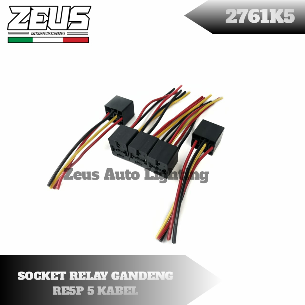 Jual Soket Relay RE5P Gandeng / Socket Cable Relay / Rumah Relay Bangku Kaki 5 Pin Untuk Klakson ...