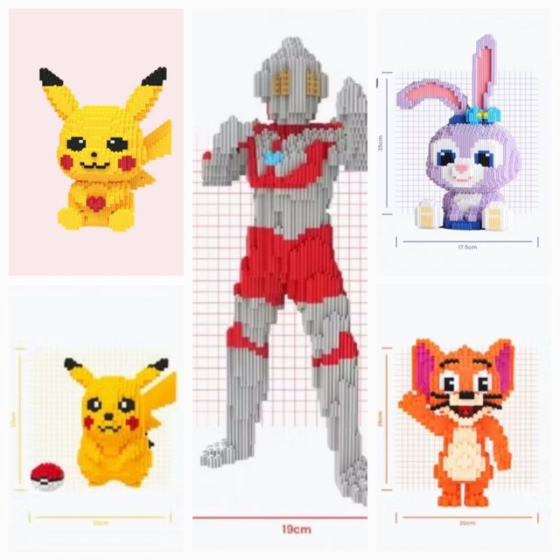 Jual SALE‼️ Nano Blocks Pikachu/ Ultraman/ Jerry/ Stella Medium Series ...
