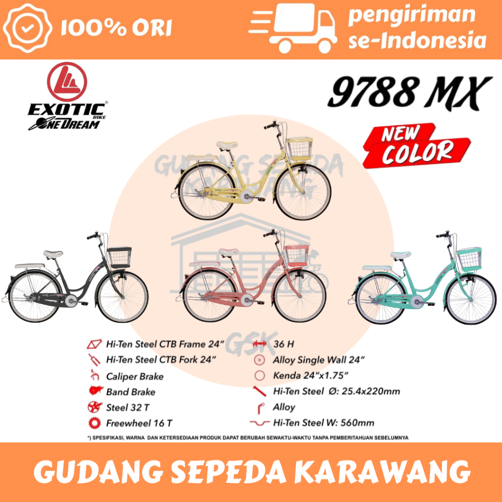 Jual SEPEDA CITY BIKE MINI WANITA DEWASA DAN ANAK 26" 24" 20" EXOTIC ...