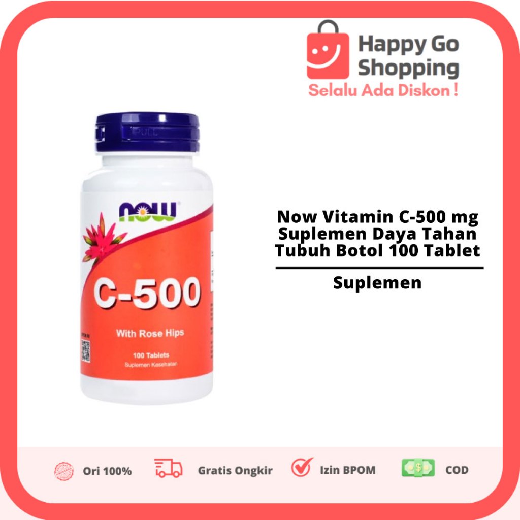 Jual Now Vitamin C-500 mg Suplemen Daya Tahan Tubuh Botol 100 Tablet | Shopee Indonesia