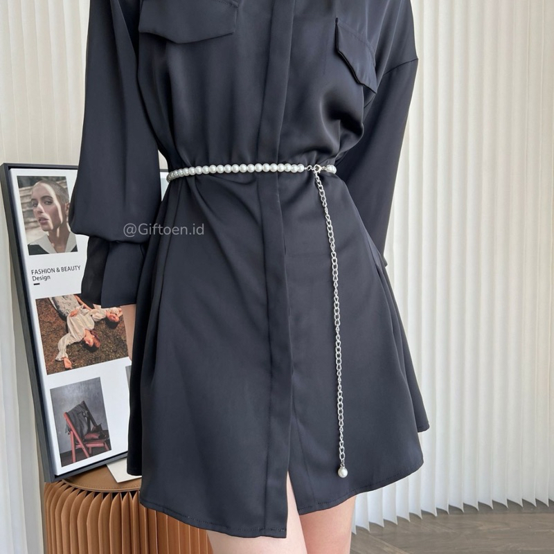 Jual Belt Mutiara Adjustable / Sabuk Mutiara Rantai Wanita | Shopee ...