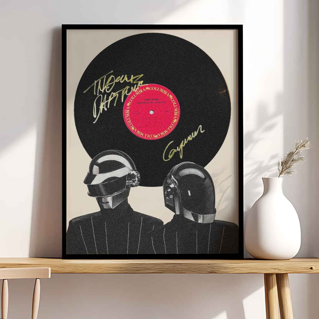 Jual Poster Dinding Aesthetic Bingkai Kayu Premium Musisi | Daft Punk ...