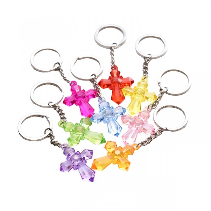 Jual Yeraya Gantungan Kunci Salib Kristal Warna Gantungan Kunci Rohani ...