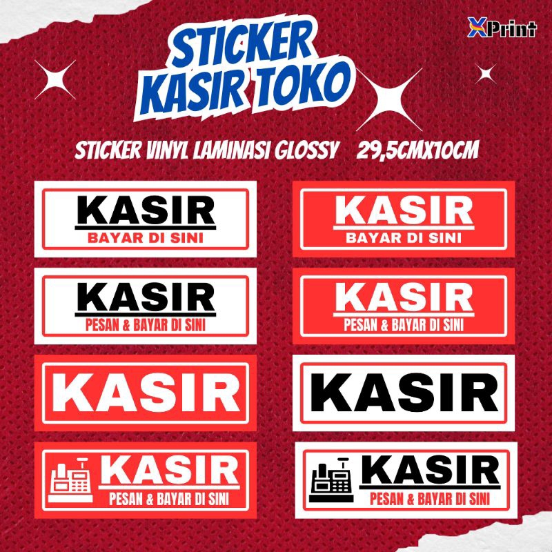 Jual Sticker kasir toko sticker cashier sticker vinyl laminasi glossy ...