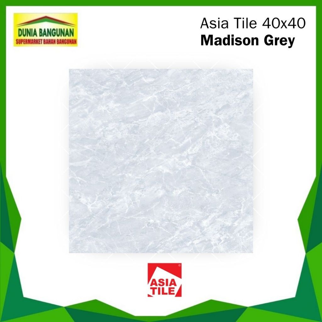 Jual Keramik 40x40 Asia Tile Madison Grey Keramik Lantai Glossy ...