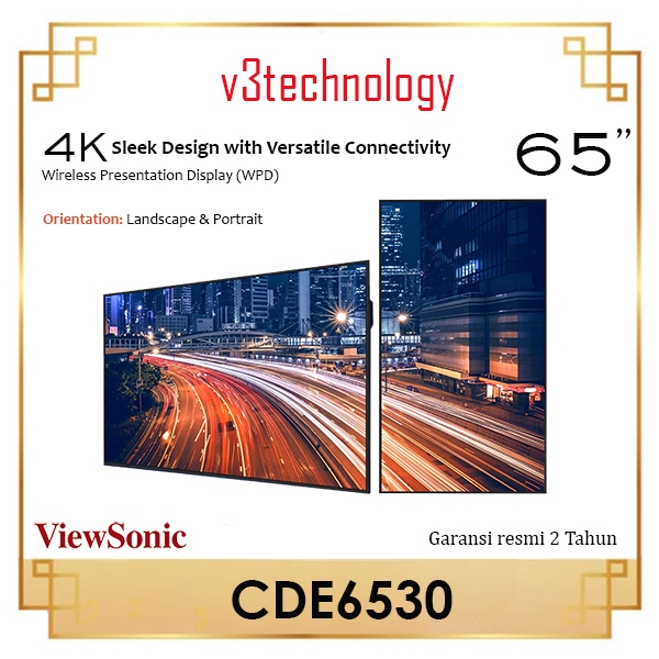 Jual Viewsonic CDE6530 Digital Signage 65" - 4K Wireless Presentation ...