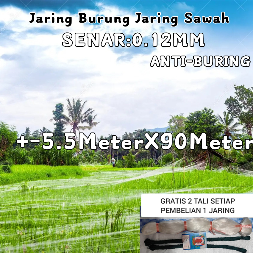 Jual JARING PADI PENUTUP SAWAH SENAR 0.12/ JARING BURUNG PIPIT DAN ...