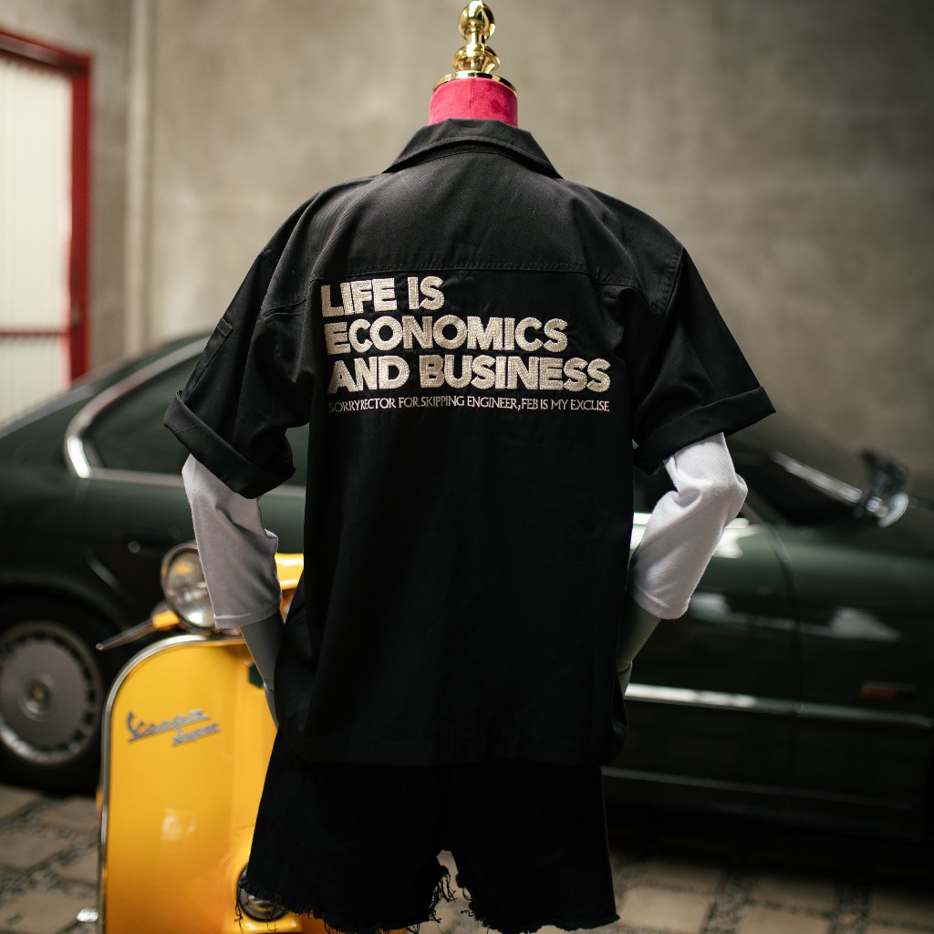 Jual Workshirt FEB x Mine Project Hitam Pria Lengan Pendek | Kemeja ...