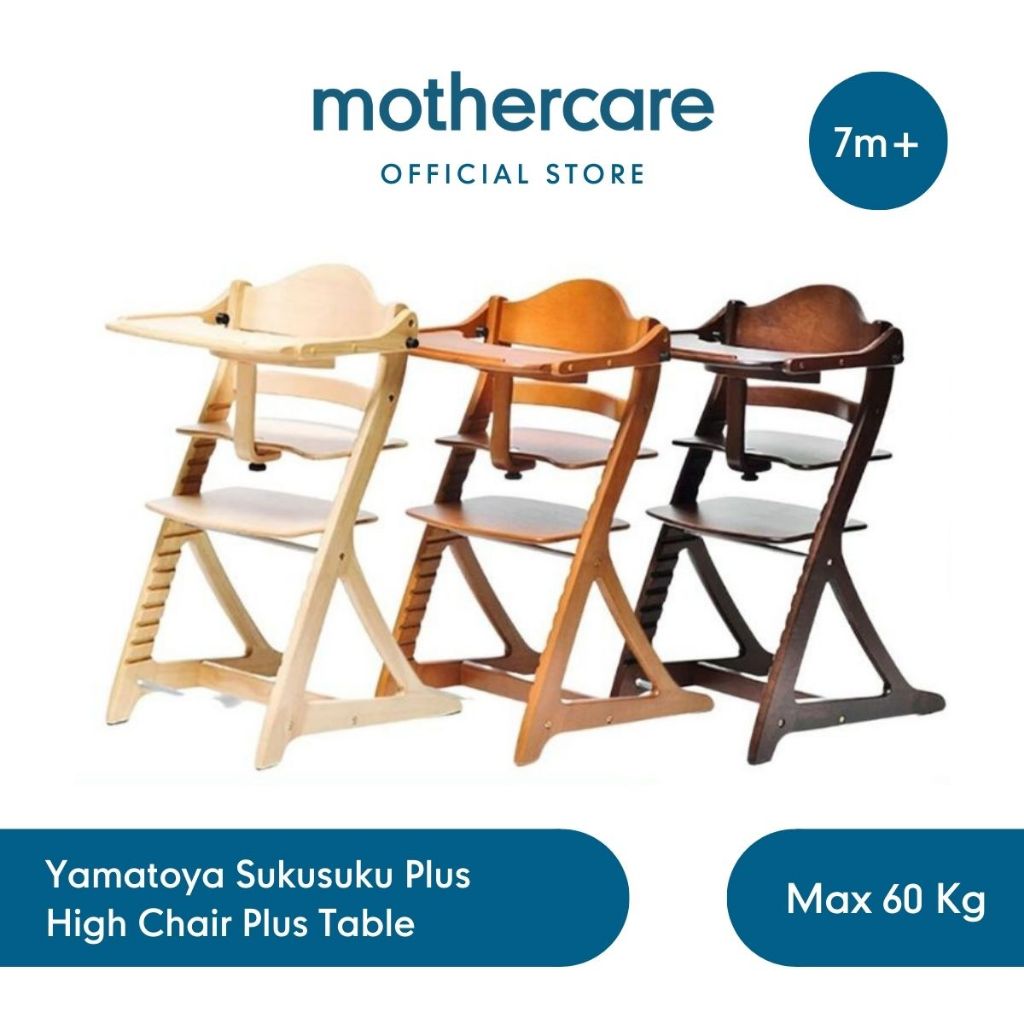 Jual Yamatoya Sukusuku High Chair Plus Table - Kursi Makan Kayu Anak Bayi | Shopee Indonesia