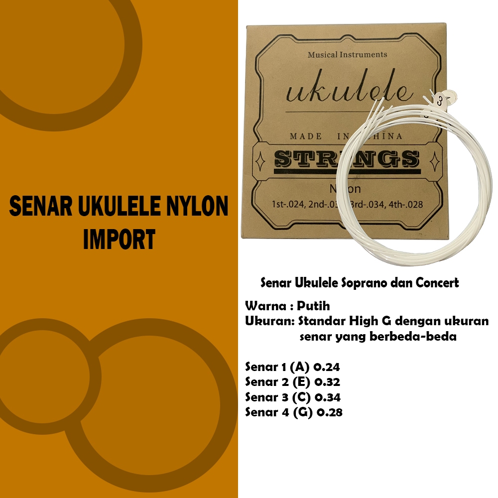 Jual Senar Ukulele Nilon Impor Strings 1 Set 4 Senar Putih | Shopee ...