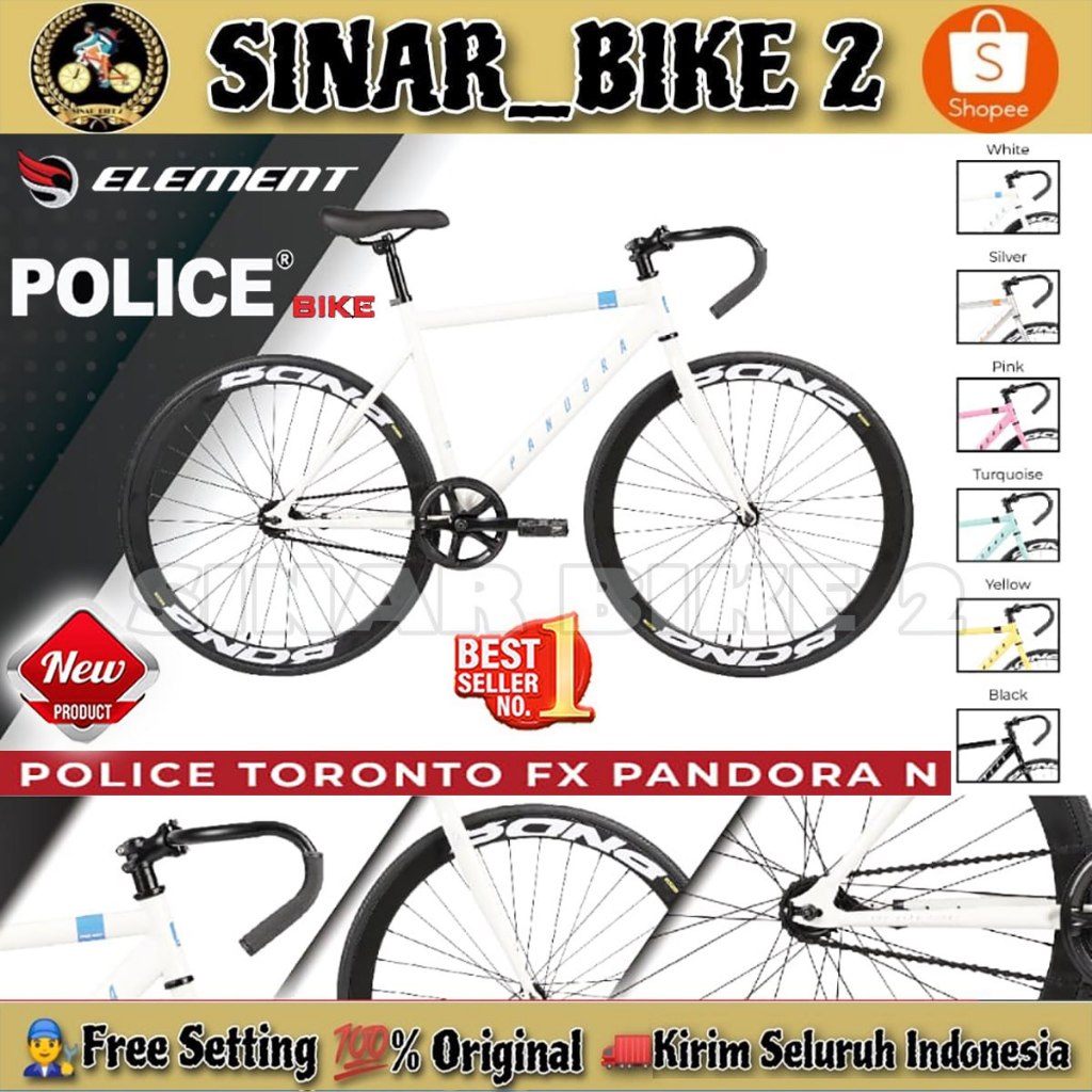 Jual Sepeda Fixie ELEMENT POLICE TORONTO FX PANDORA N Ukuran 700C Rem ...