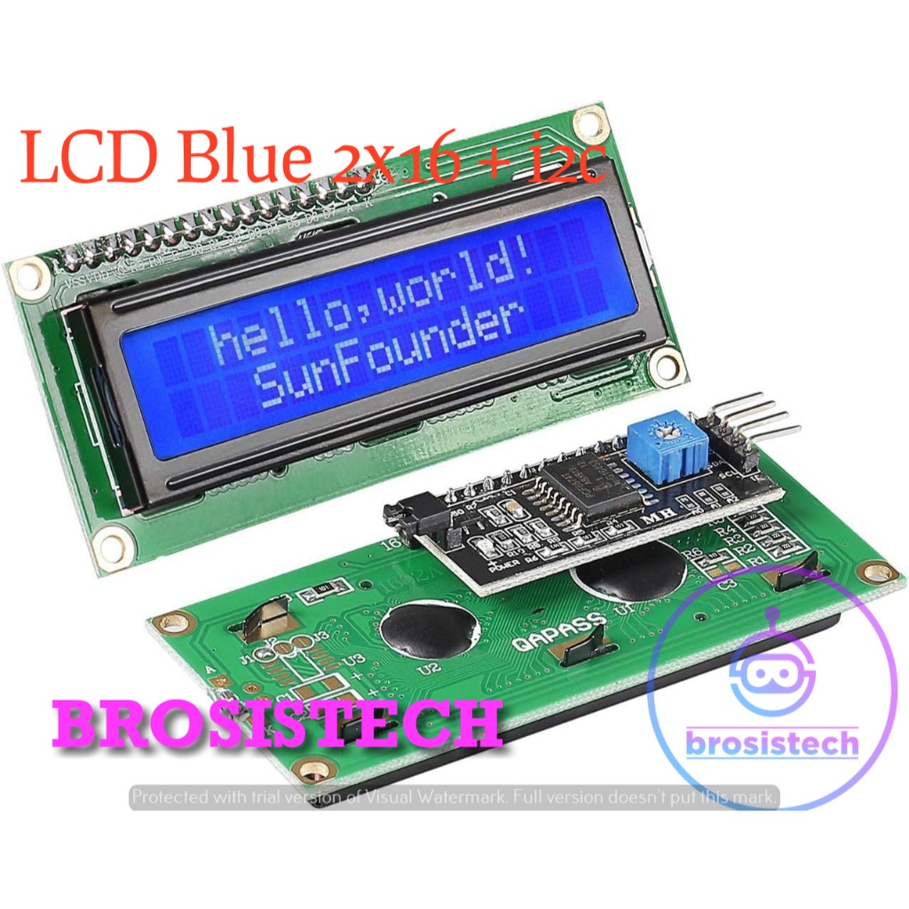 Jual LCD 16x2 1602 Character Background Biru + i2c | Shopee Indonesia