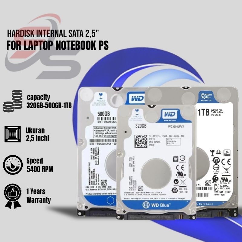 Jual Hardisk 500GB WD Blue Internal Sata 2.5 Baru Promo HDD Laptop 1TB ...