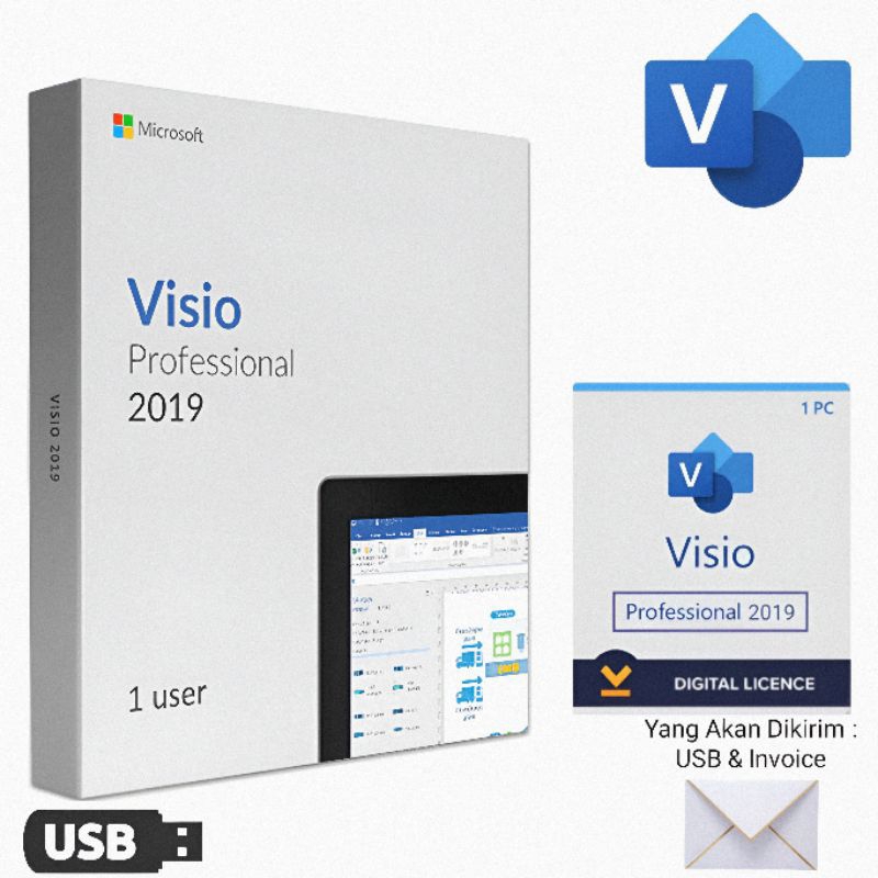Jual Microsoft Visio Professional 2019 Original Product Commercial ...