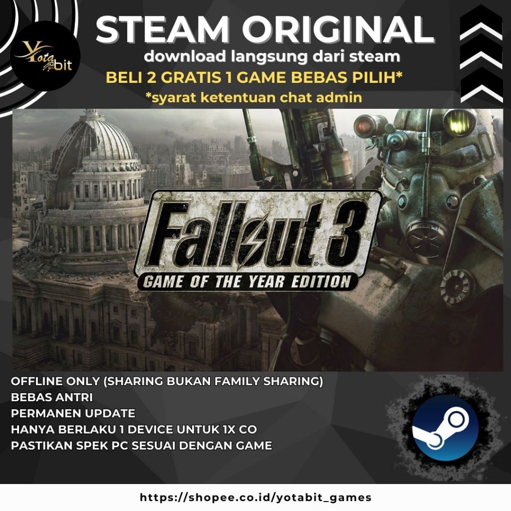 Jual Fallout 3 Game of the Year Edition GOTY PC Sharing Original ...