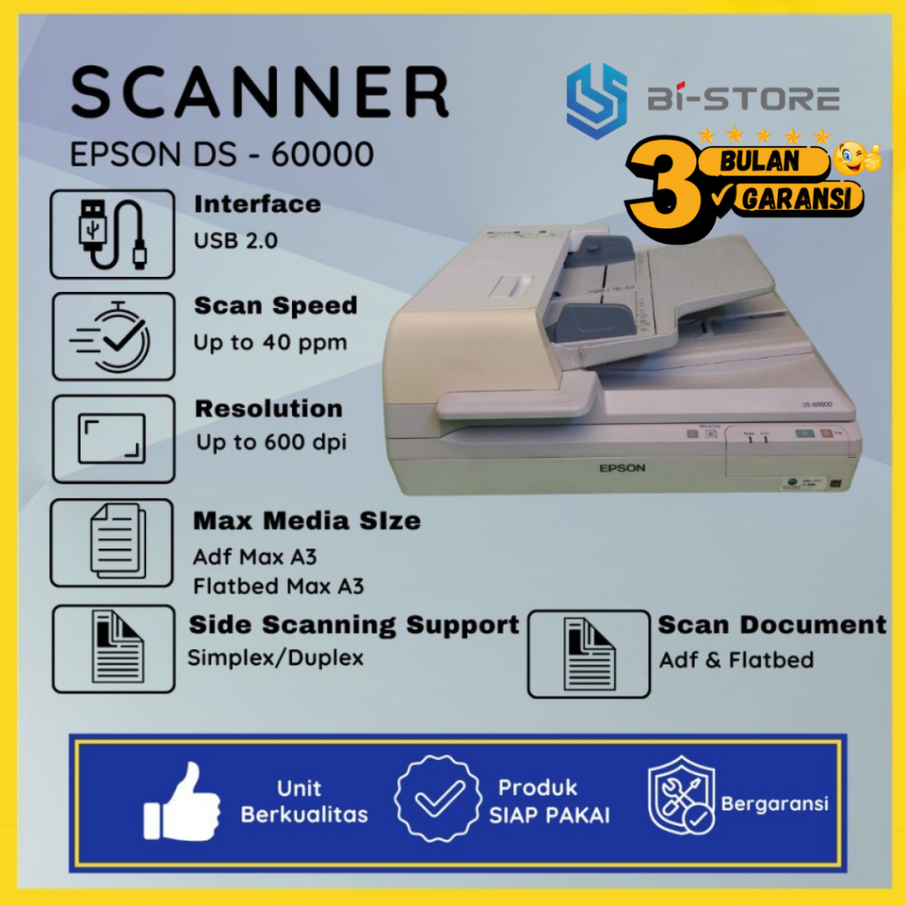 Jual Scanner A3 Epson DS-60000 Unit Normal Hasil Scan Bagus Siap Pakai ...
