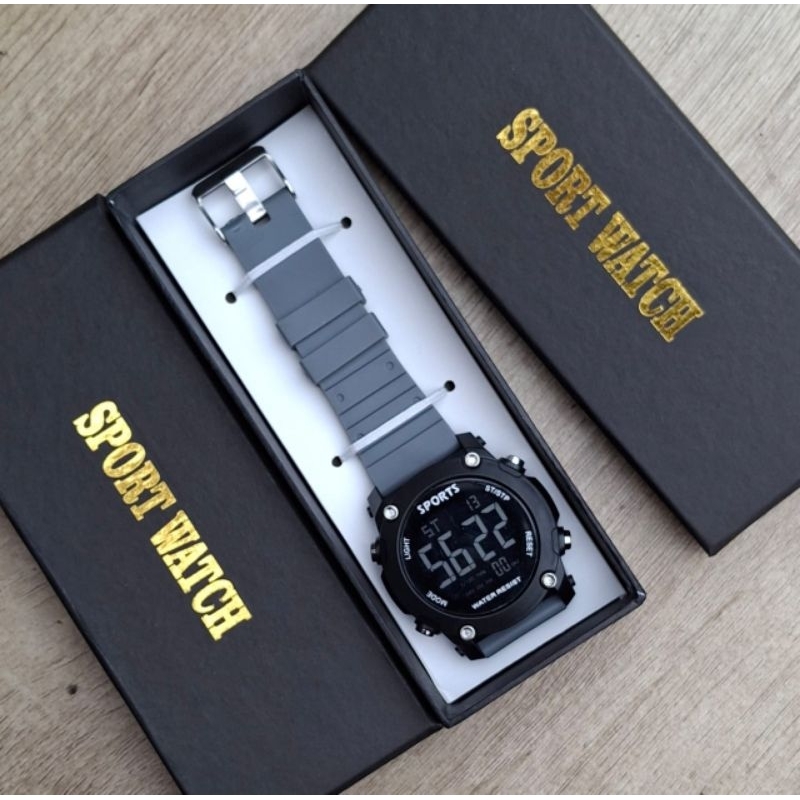 Jual Jam Tangan Digital Pria Sport Keren Freebox Strap Rubber Terbaru ...