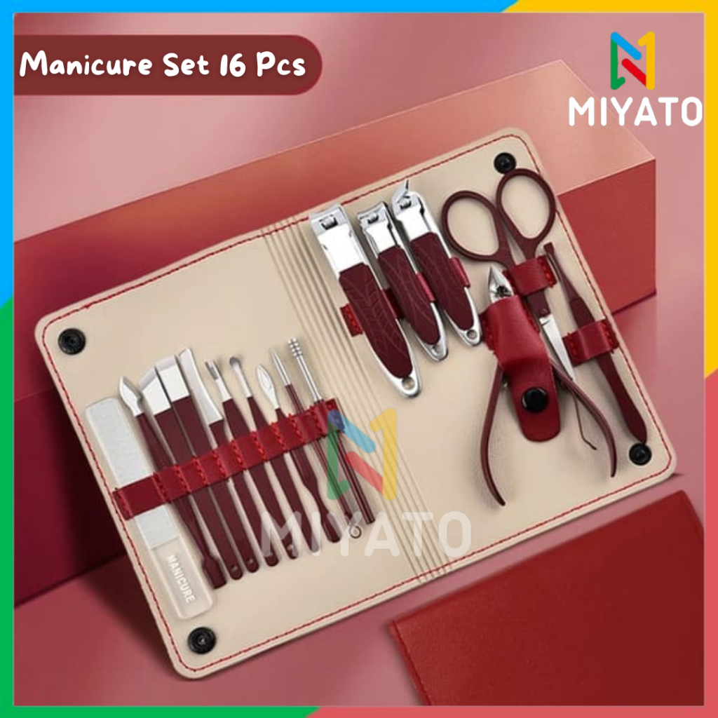 Jual Miyato Set 16 Pcs Premium Manicure & Pedicure Tools Carbon Steel ...