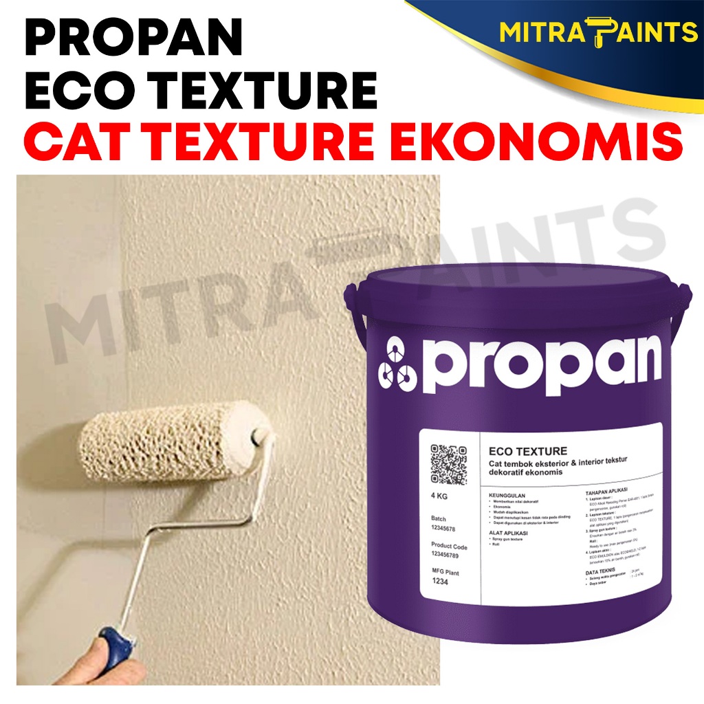Jual PROPAN ECO TEXTURE 4 KG / CAT TEMBOK TEKSTUR PROPAN | Shopee Indonesia