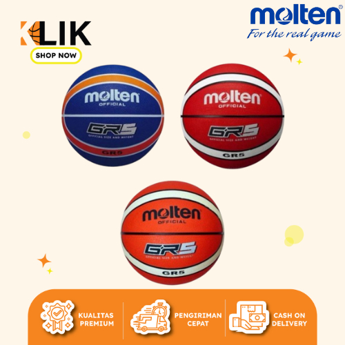 Jual Bola Basket Molten GR5 - GR5D Basket SIZE 5 PERBASI KARET RUBBER ...