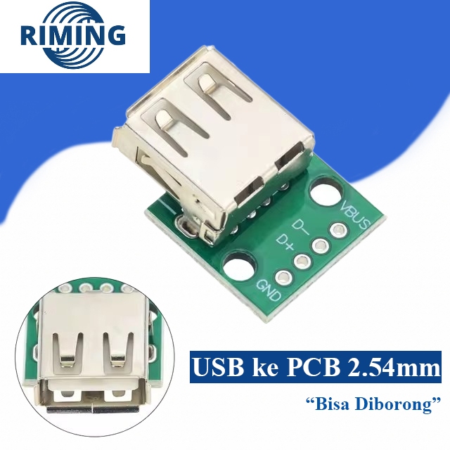 Jual Adaptor Konverter USB Tipe A Female ke DIP 2.54mm PCB Board ...