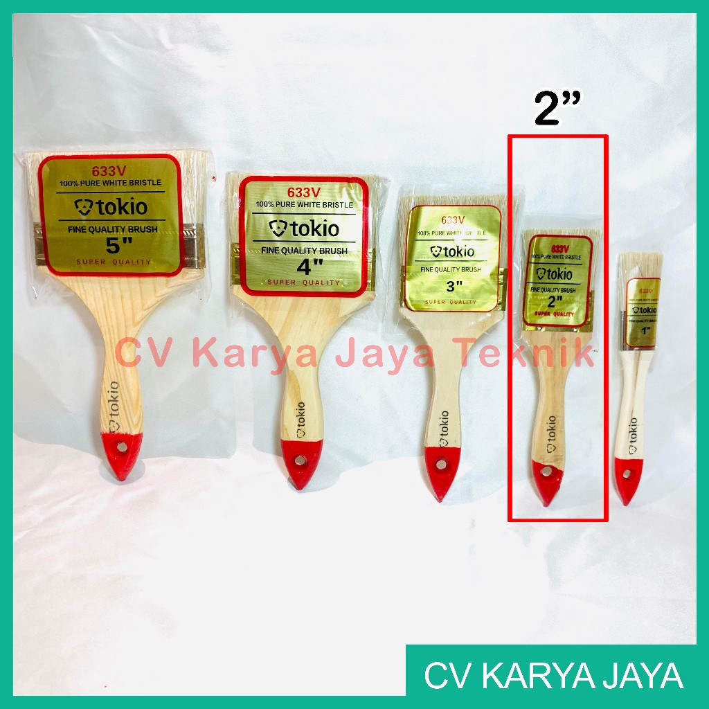 Jual Kuas Cat 2" Tokio / Kuas Putih 2 inch Gagang Kayu | Shopee Indonesia