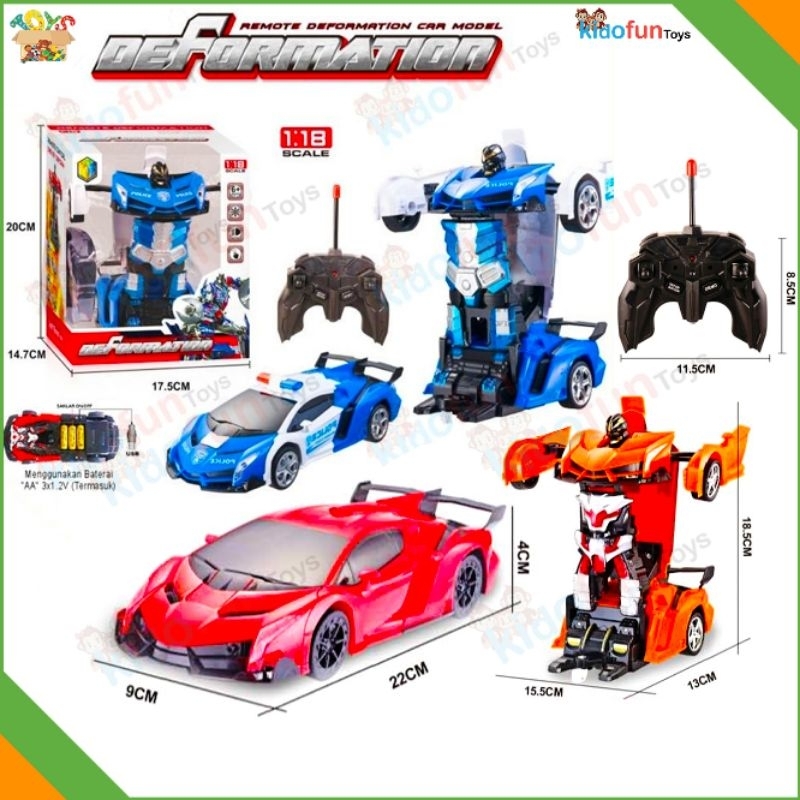 Jual Remot Kontrol Mobil Polisi 2in1 Transformer Bisa Berubah Jadi ...