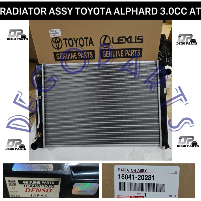 Jual RADIATOR ASSY TOYOTA ALPHARD 3000CC 3.0CC ASLI ORIGINAL DENSO ...