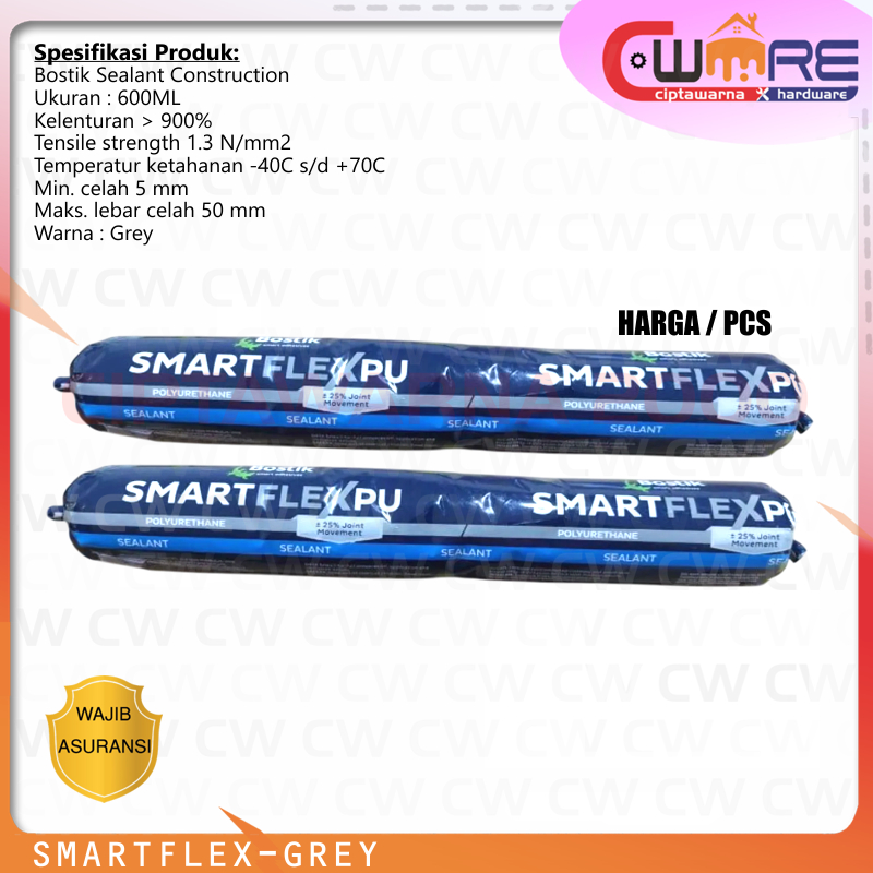 Jual Lem Bostik Smart Flex PU Abu Abu Lem Bostik Bentuk Sosis Grey Smart Flex Sealant Sealer ...