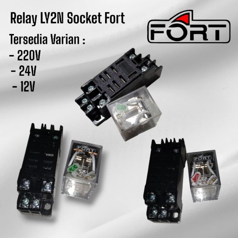 Jual Relay LY2N FORT 220V/24V/12V + Socket | Shopee Indonesia
