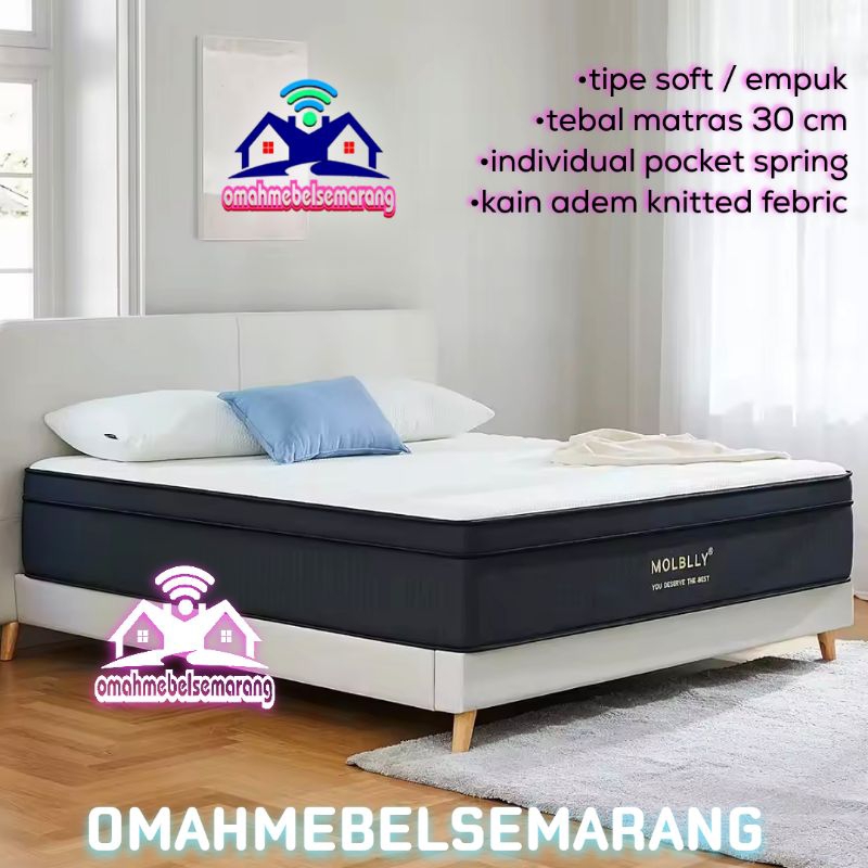 Jual Springbed Individual pocket spring MOLBLLY Bed Matras Kasur Plush ...