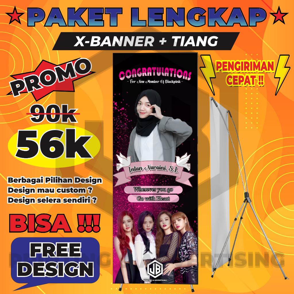 Jual Cetak Paket X Banner Murah Wisuda Wedding Virall Custom | Shopee ...