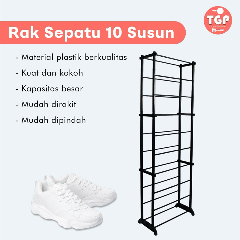 Jual RAK SEPATU HIJAB 10 SUSUN SERBAGUNA RAK AMAZING RAK JILBAB RAKIT ...