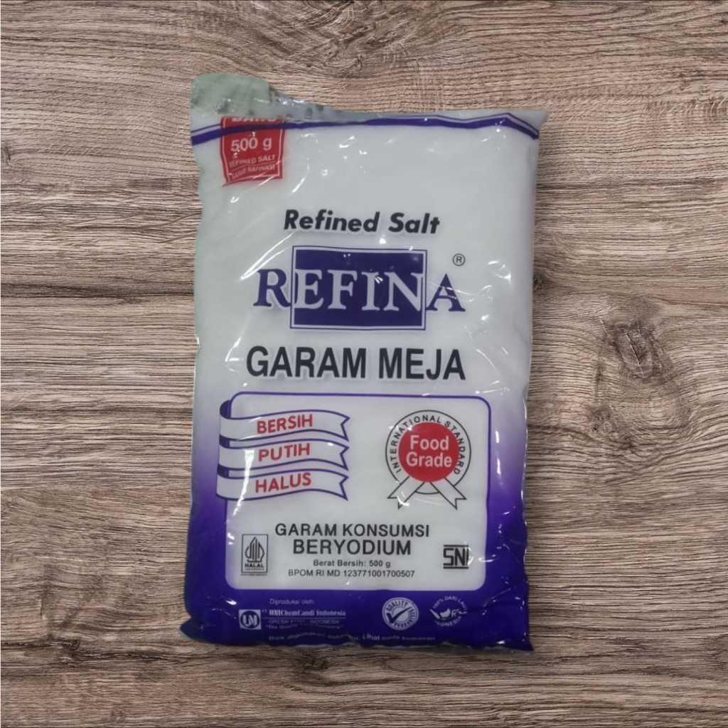 Jual GARAM REFINA 500 GR BERYODIUM / SALT / GARAM MEJA MURNI | Shopee ...