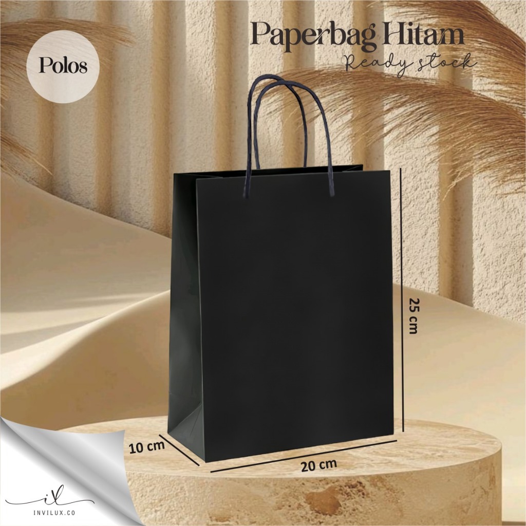 Jual PAPER BAG HITAM POLOS BAHAN SOFT KARTON - TAS SOUVENIR PERNIKAHAN ...