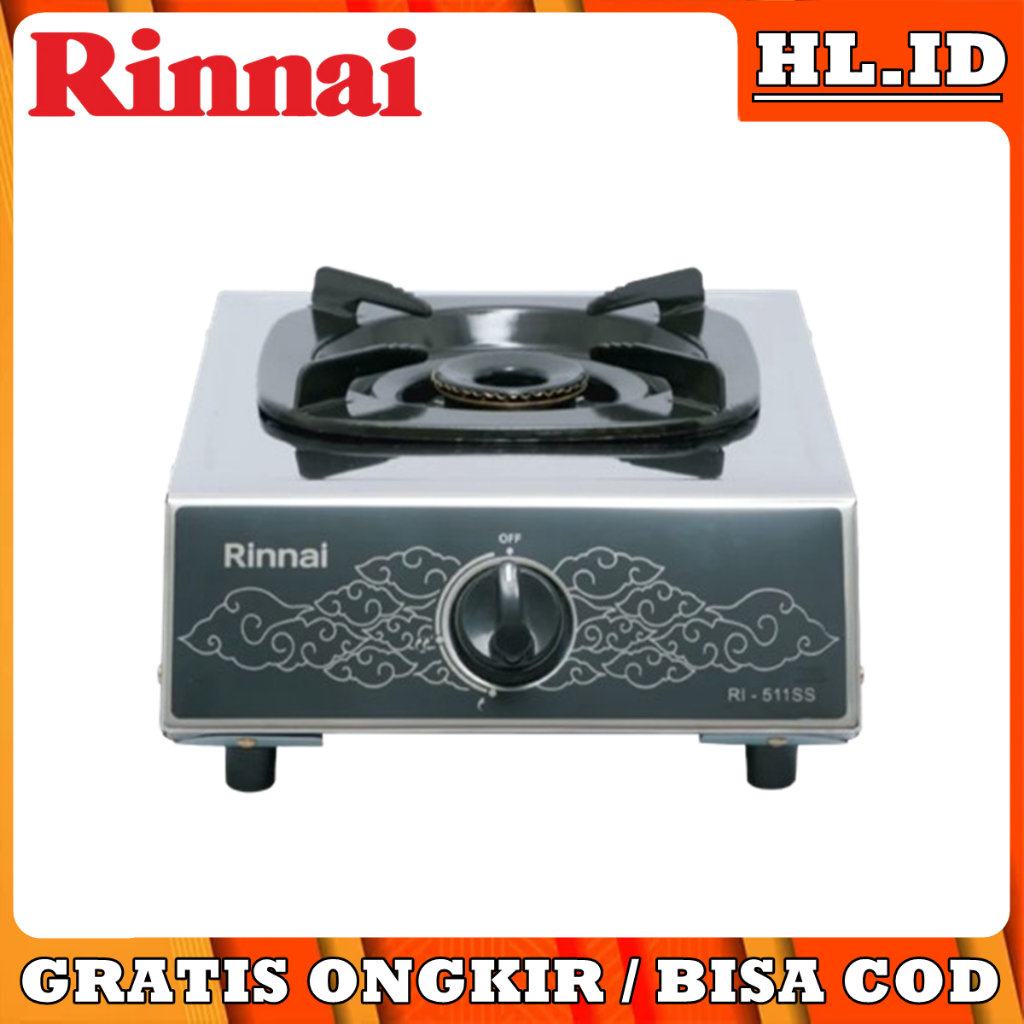 Jual RINNAI RI511SS Kompor Gas 1 Tungku Api Biru Body Stainless Steel ...