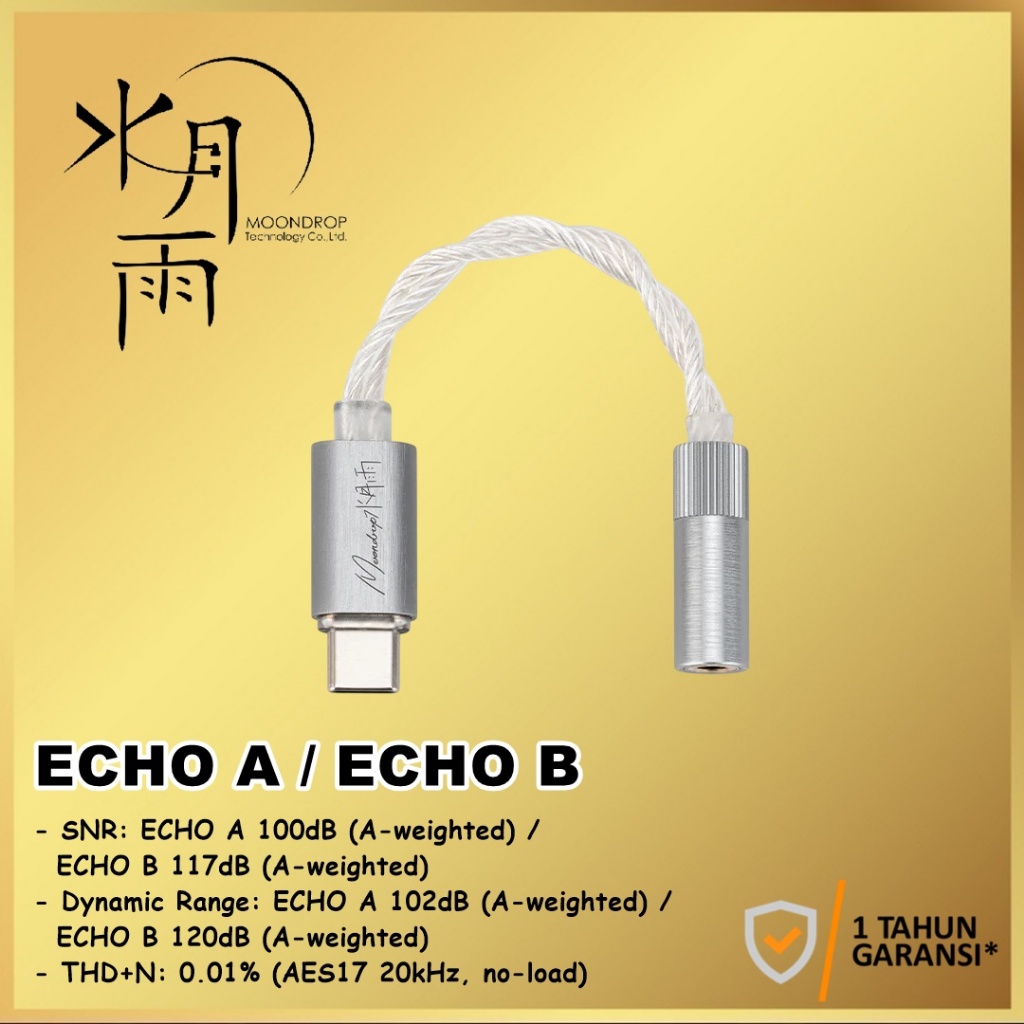 Jual Moondrop Echo A EchoA Dongle DAC AMP 3.5mm / Echo B EchoB 4.4mm Balanced to USB Type C ...