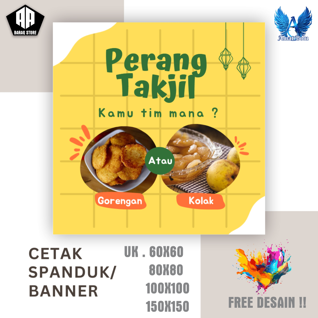 Jual Cetak Spanduk Banner PERANG TAKJIL Costom Desain | Shopee Indonesia