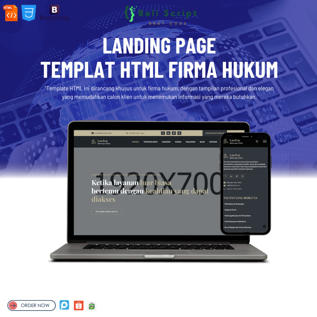 Jual Source code landing page law firm - HTML - ideal untuk pengembang atau jasa pembuatan ...