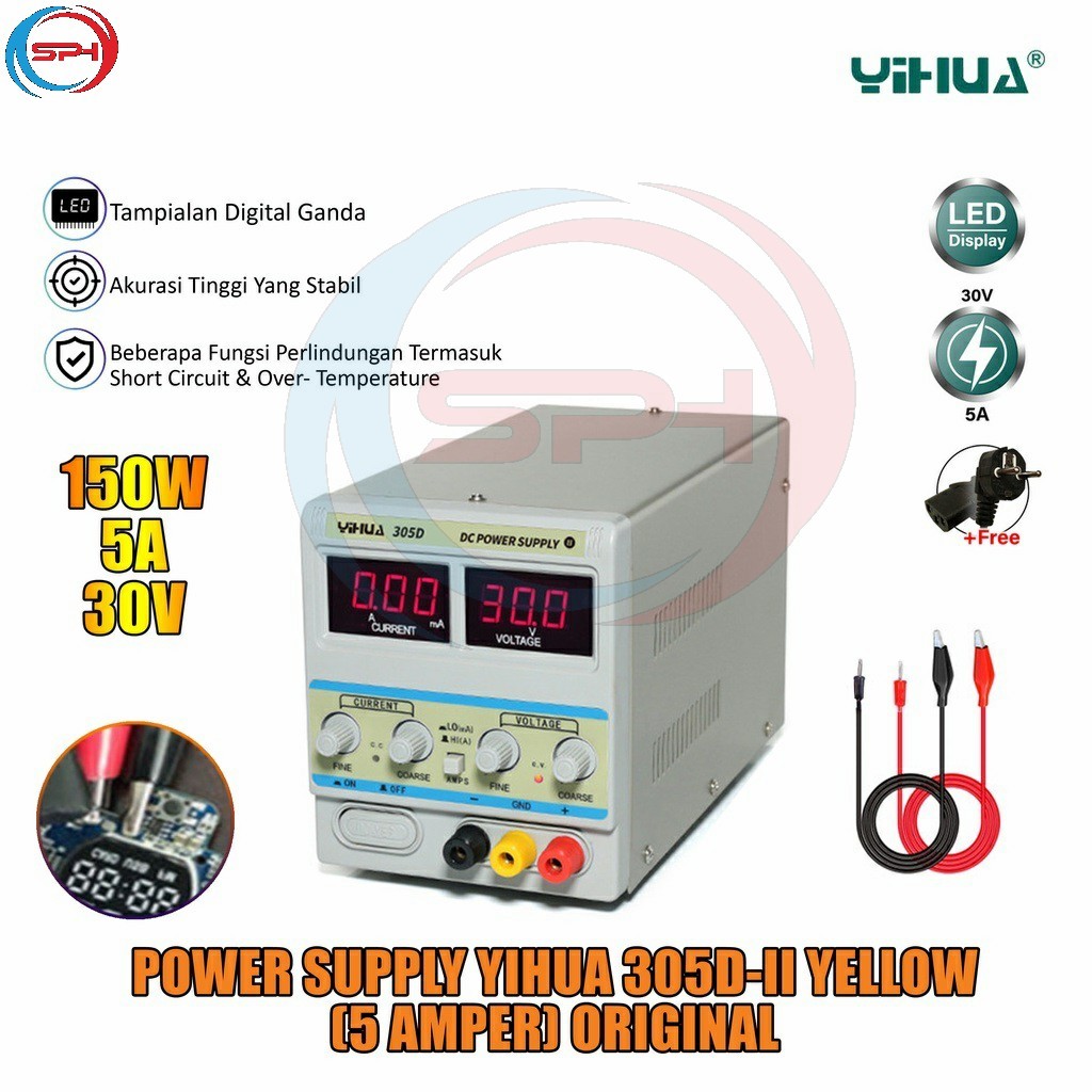 Jual Yihua 305D II DC Power Supply Digilat HP PSU 30 Volt 5A PS305 Original | Shopee Indonesia
