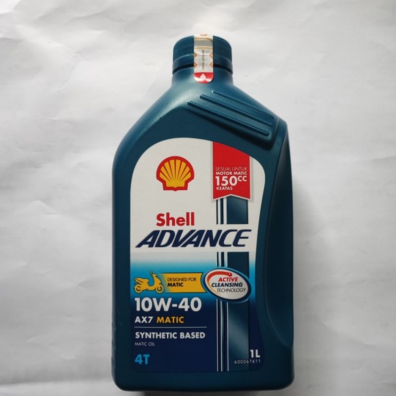 Jual Oli Motor Matic Shell Advance AX7 Scooter Matic SAE 10W-40 1 Liter ...