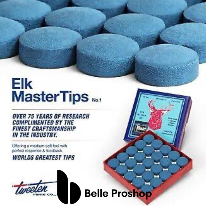 Jual ELK 12mm Master Tip Stick Billiard, Blue Cue Tip Soft | Shopee ...