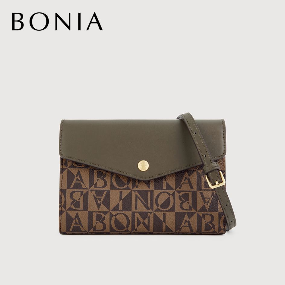 Jual Bonia - Eterna Monogram Mini Crossbody Bag Burnt Green | Shopee ...
