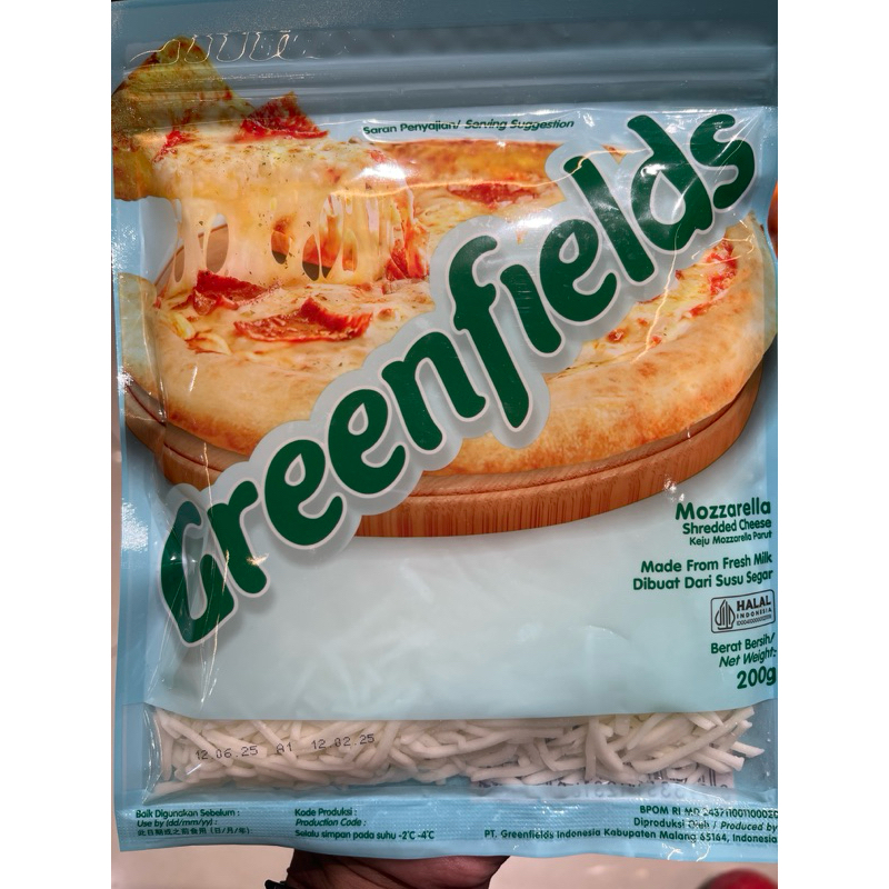 Jual GREENFIELDS MOZZARELLA SHREDDED CHEESE FROM FRESH MILK 200Gr ...