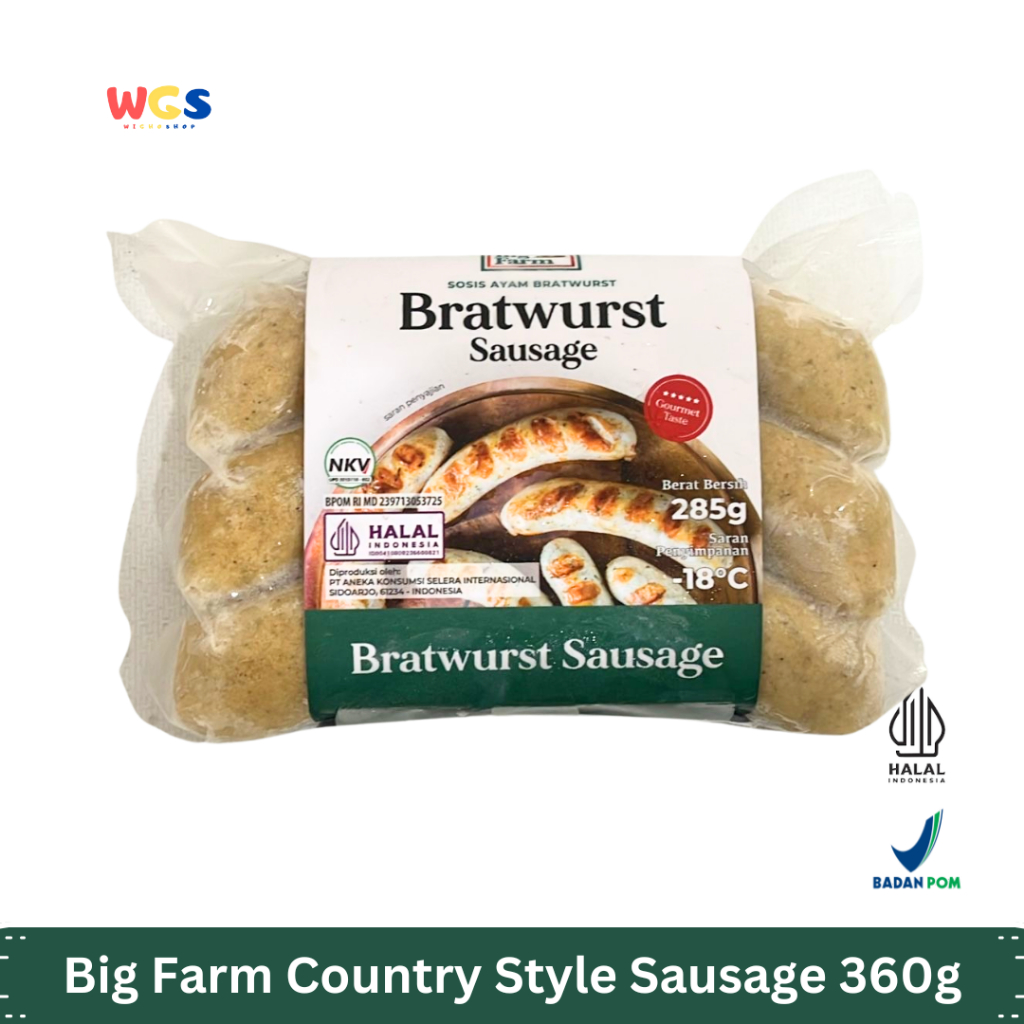 Jual Big Farm Bratwurst Sausage 285g – Sosis Ayam Bratwurst Premium ...